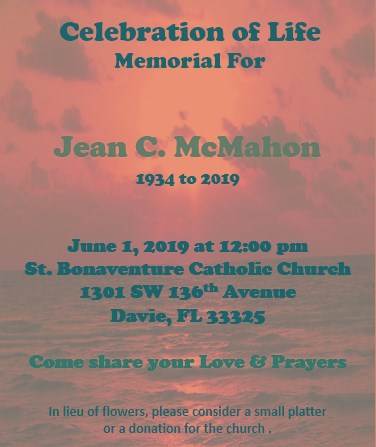 Jean McMahon Obituary - Hollywood, FL