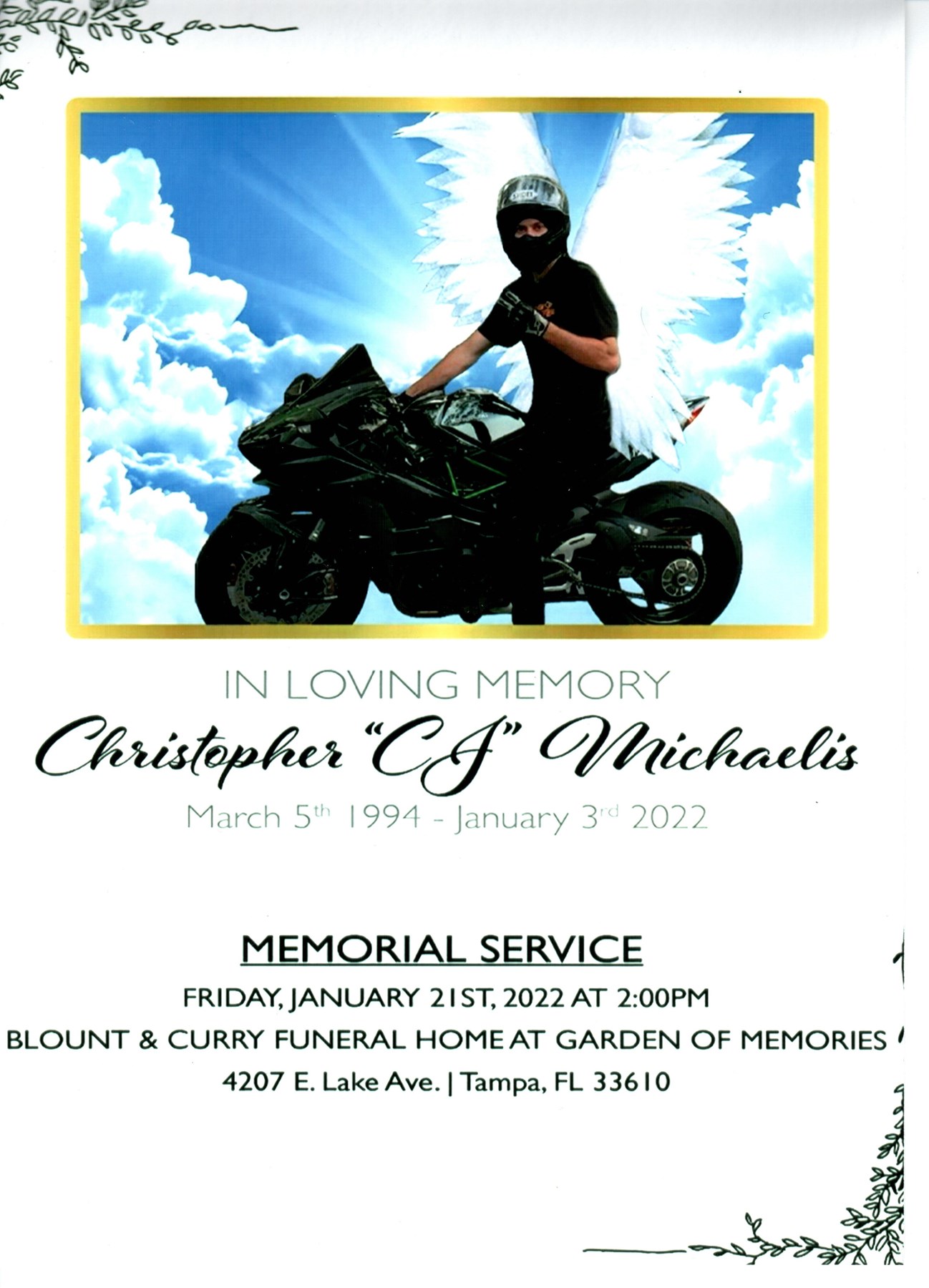 Christopher Michaelis Obituary - Tampa, FL