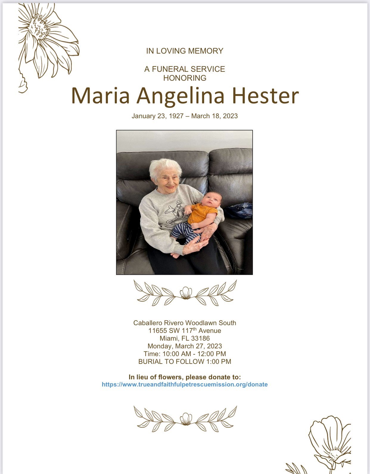 Maria Hester Obituary - Miami, FL