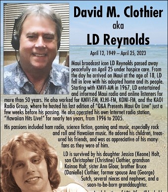David Clothier Obituary - Wailuku, HI